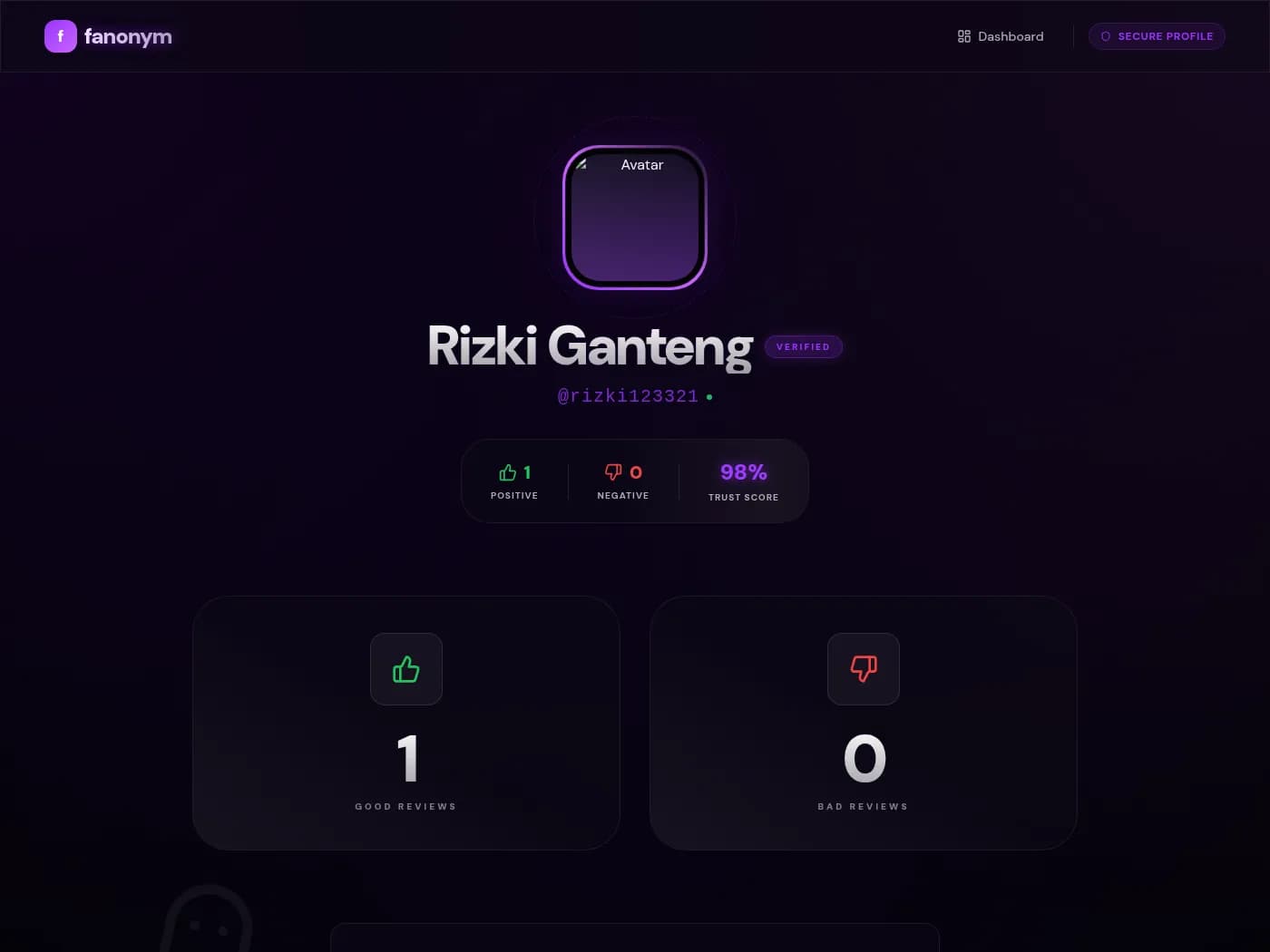 Fanonym Profile Redesign