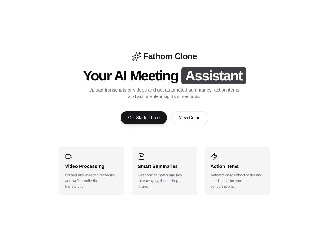 Fathom Note Taker Clone