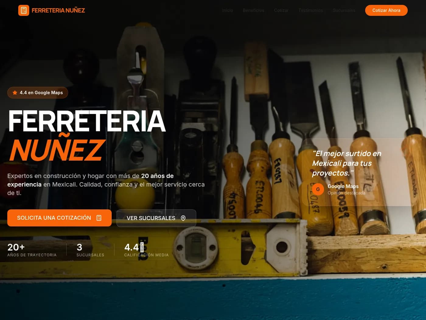 Ferretería Núñez Landing