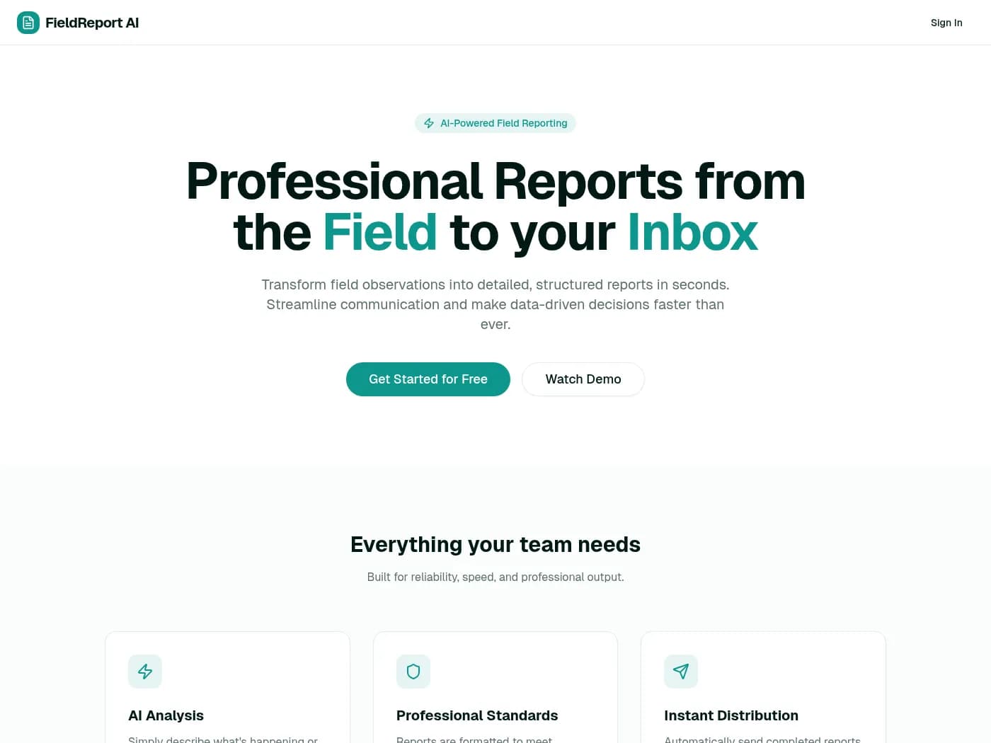 Field Report AI