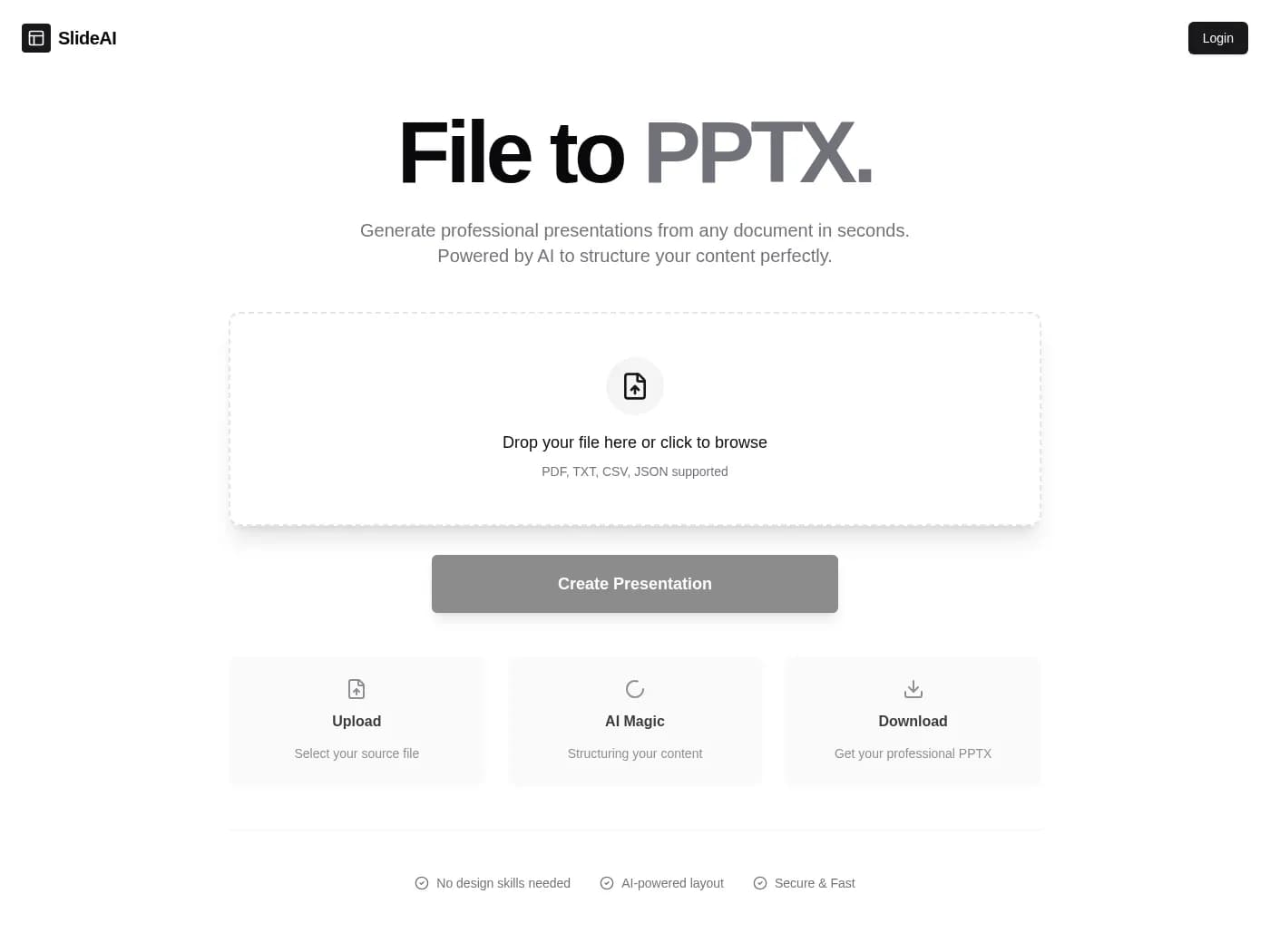 File to PPTX Builder