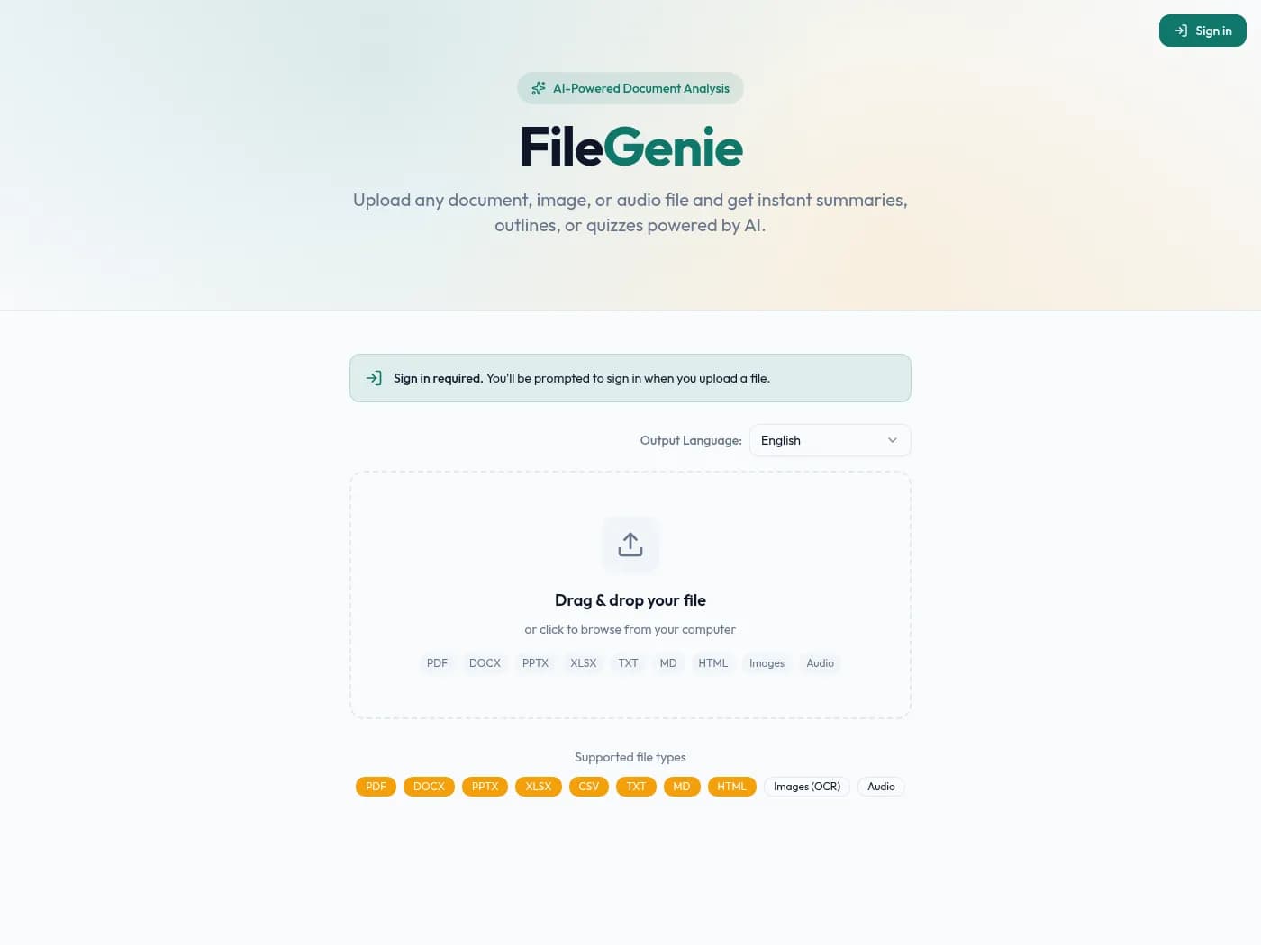 FileGenie AI Summarizer