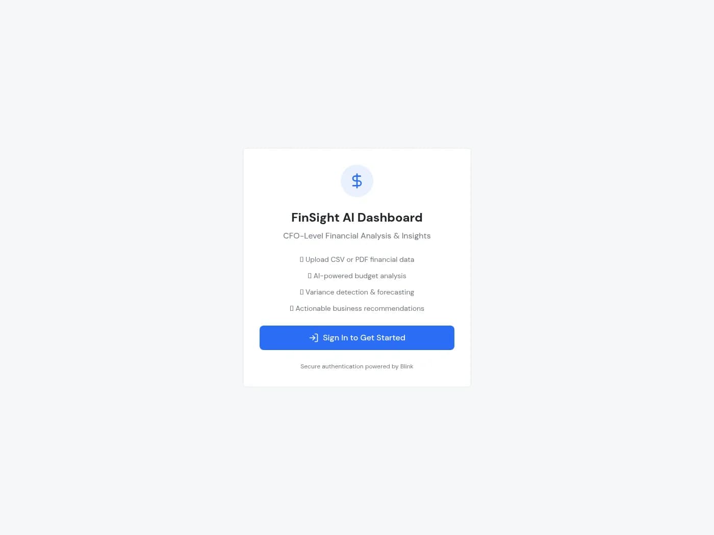 FinSight AI Dashboard