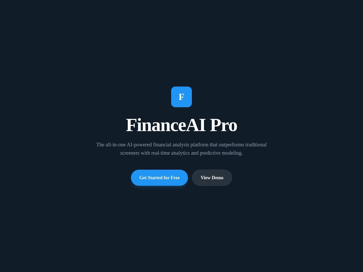 FinanceAI Pro Platform