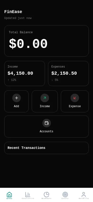 FinEase: Personal Finance App
