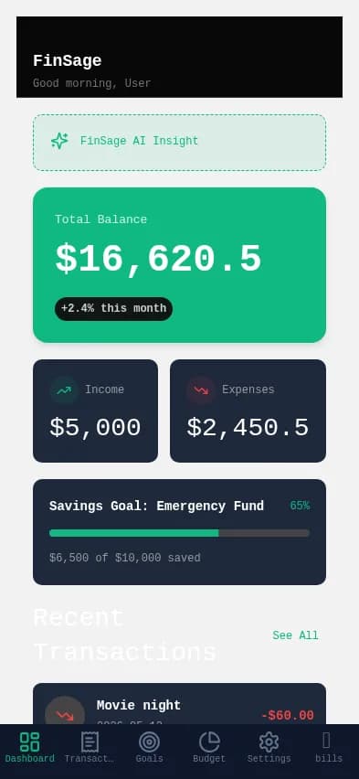FinSage Budget Planner