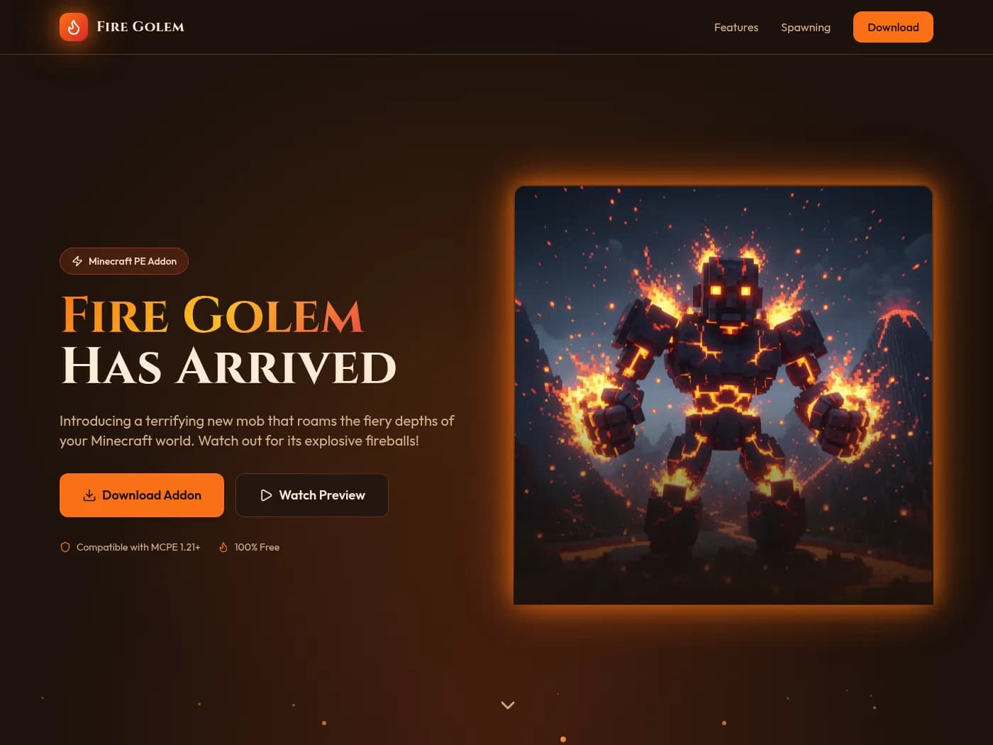 Fire Golem Addon