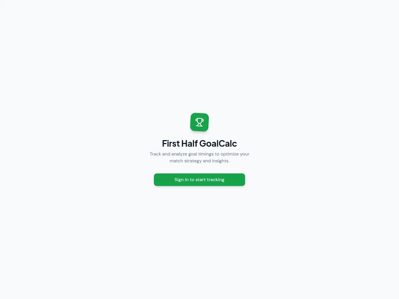 First Half GoalCalc