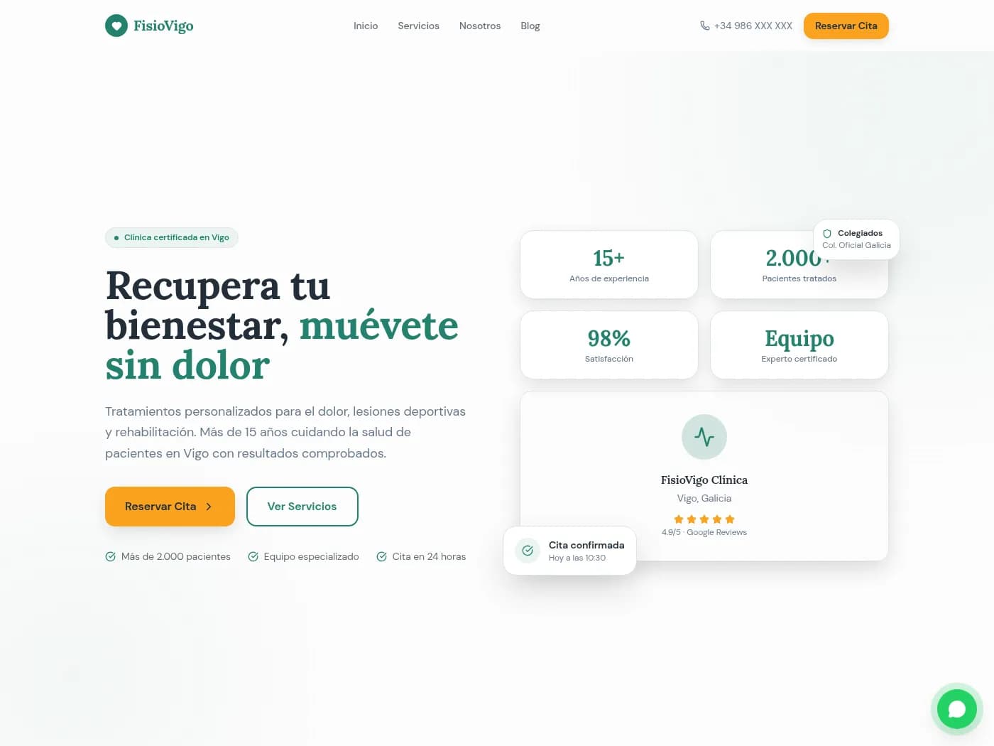 FisioVigo Web Redesign
