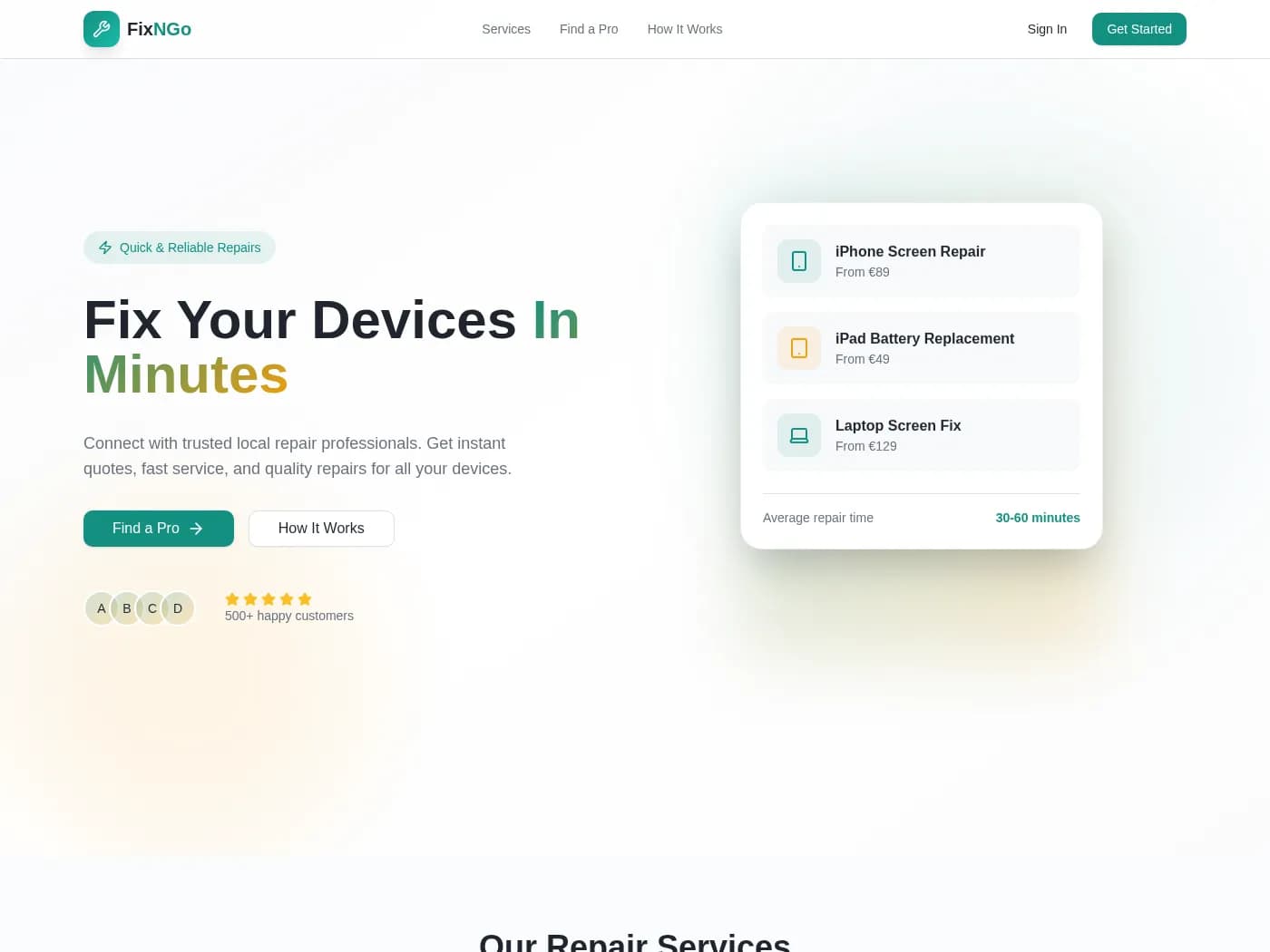 FixNGo Service Hub