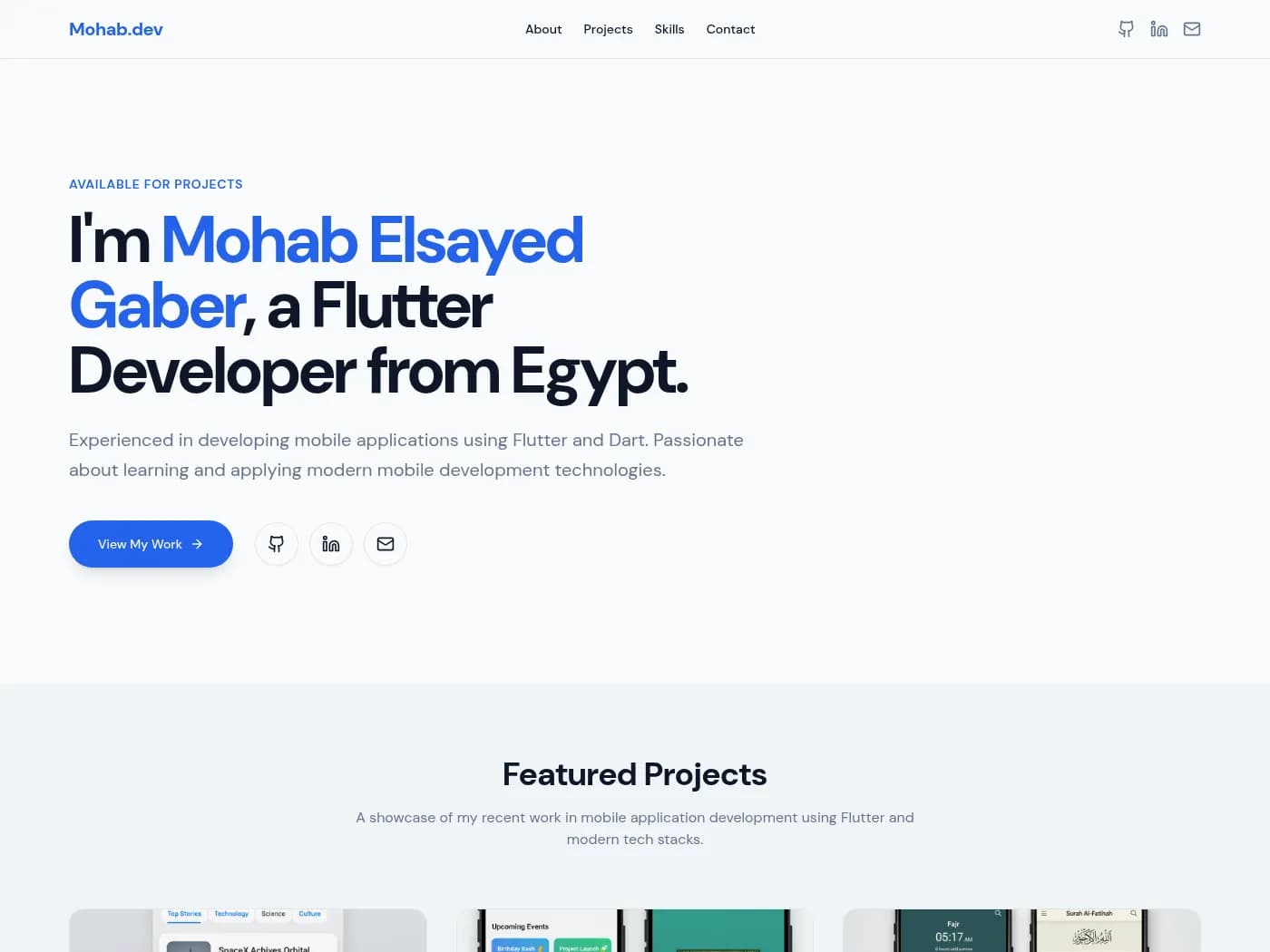 Mohab's Flutter Portfolio