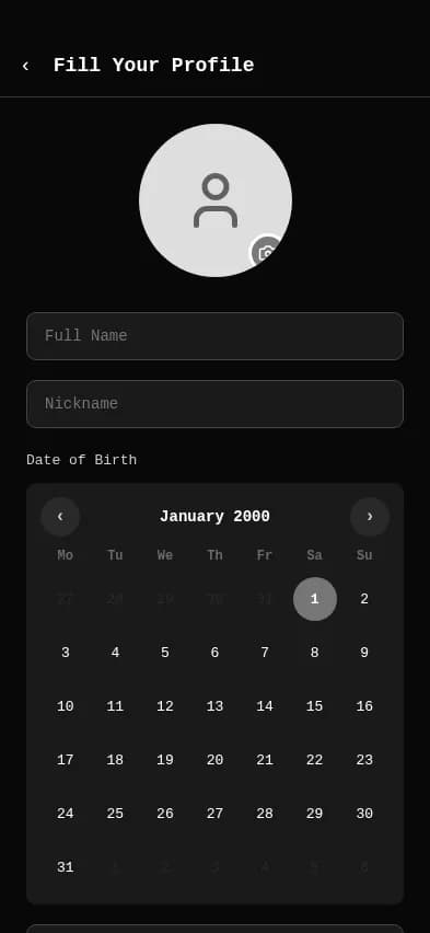 Optimiza Flutter Profile Page