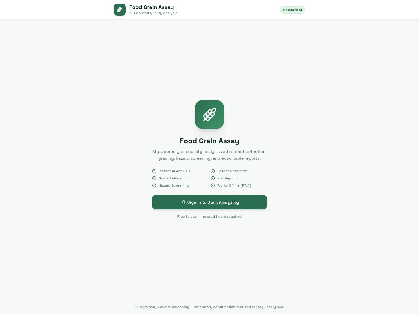 Food Grain Assay PWA
