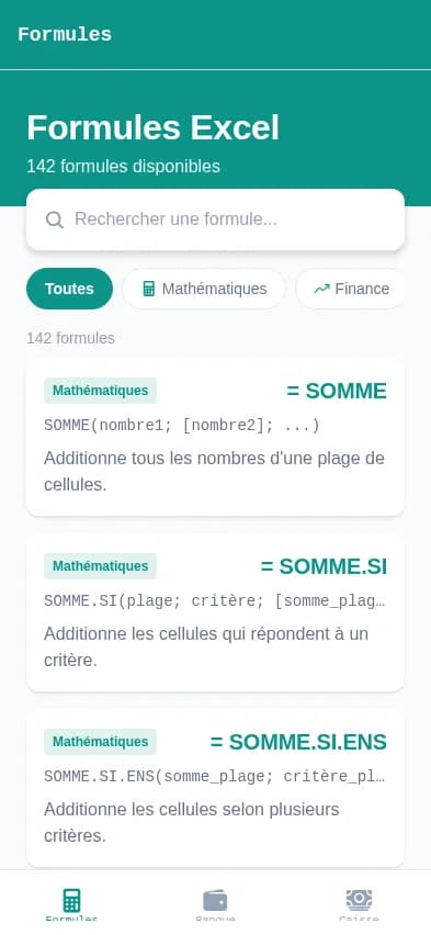 Formules & Rapprochements App