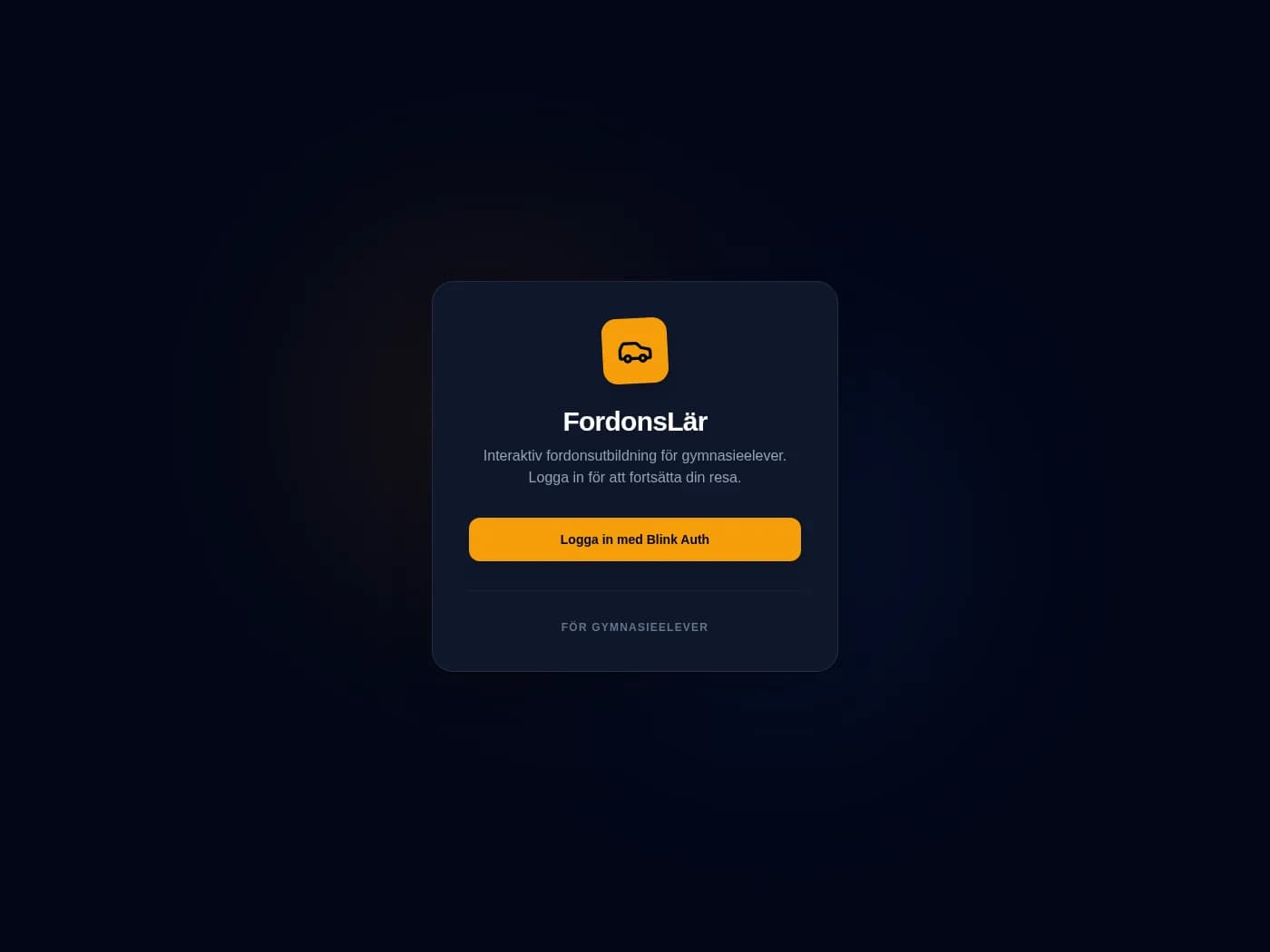 Fordonsutbildning Gym App