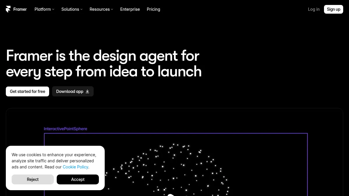 Framer homepage
