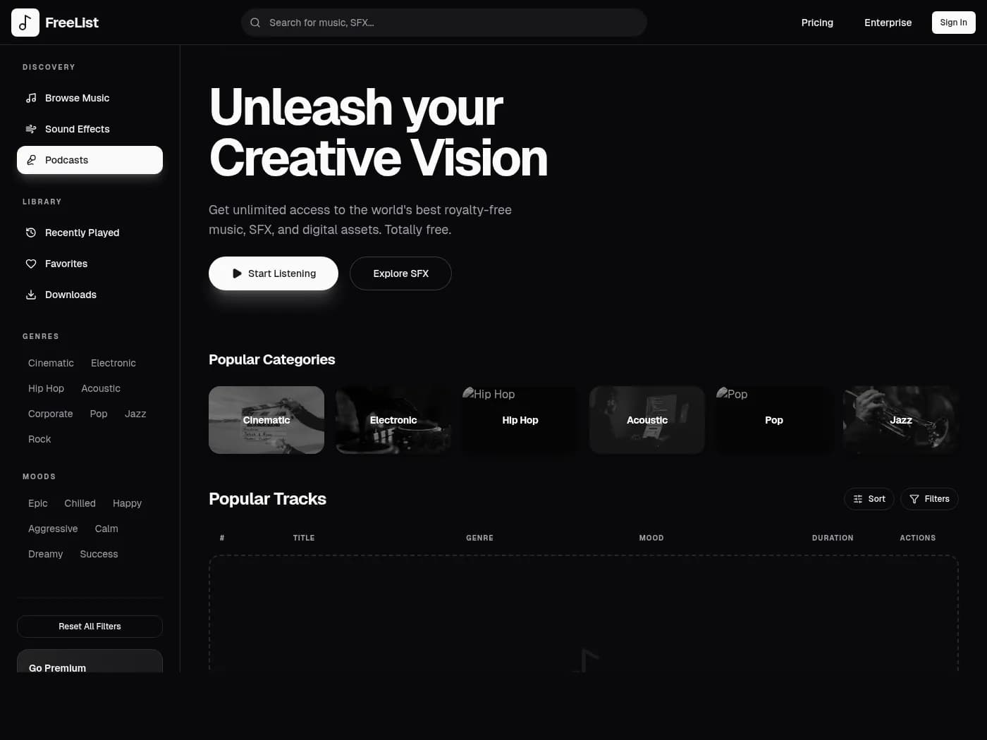 Free Music Discovery Platform