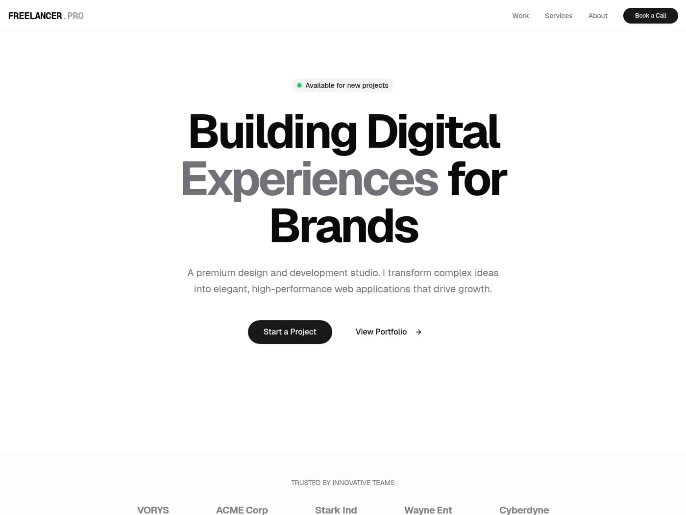 Freelancer Portfolio Pro