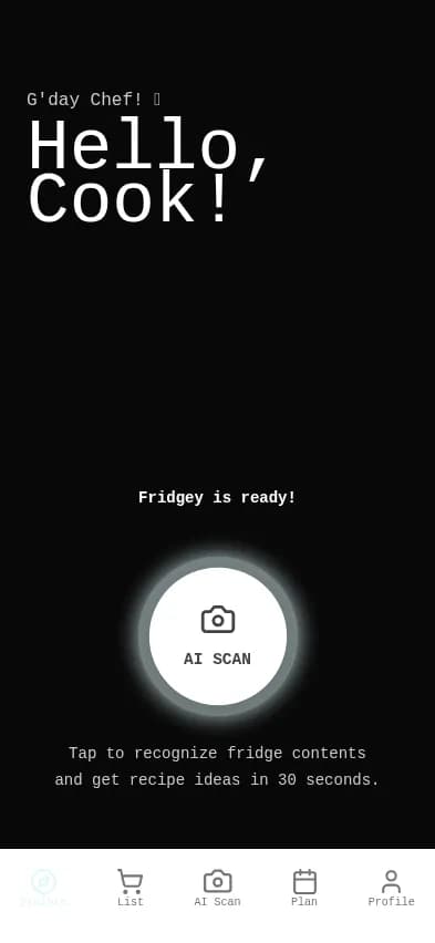 Fridgey AI Meal App