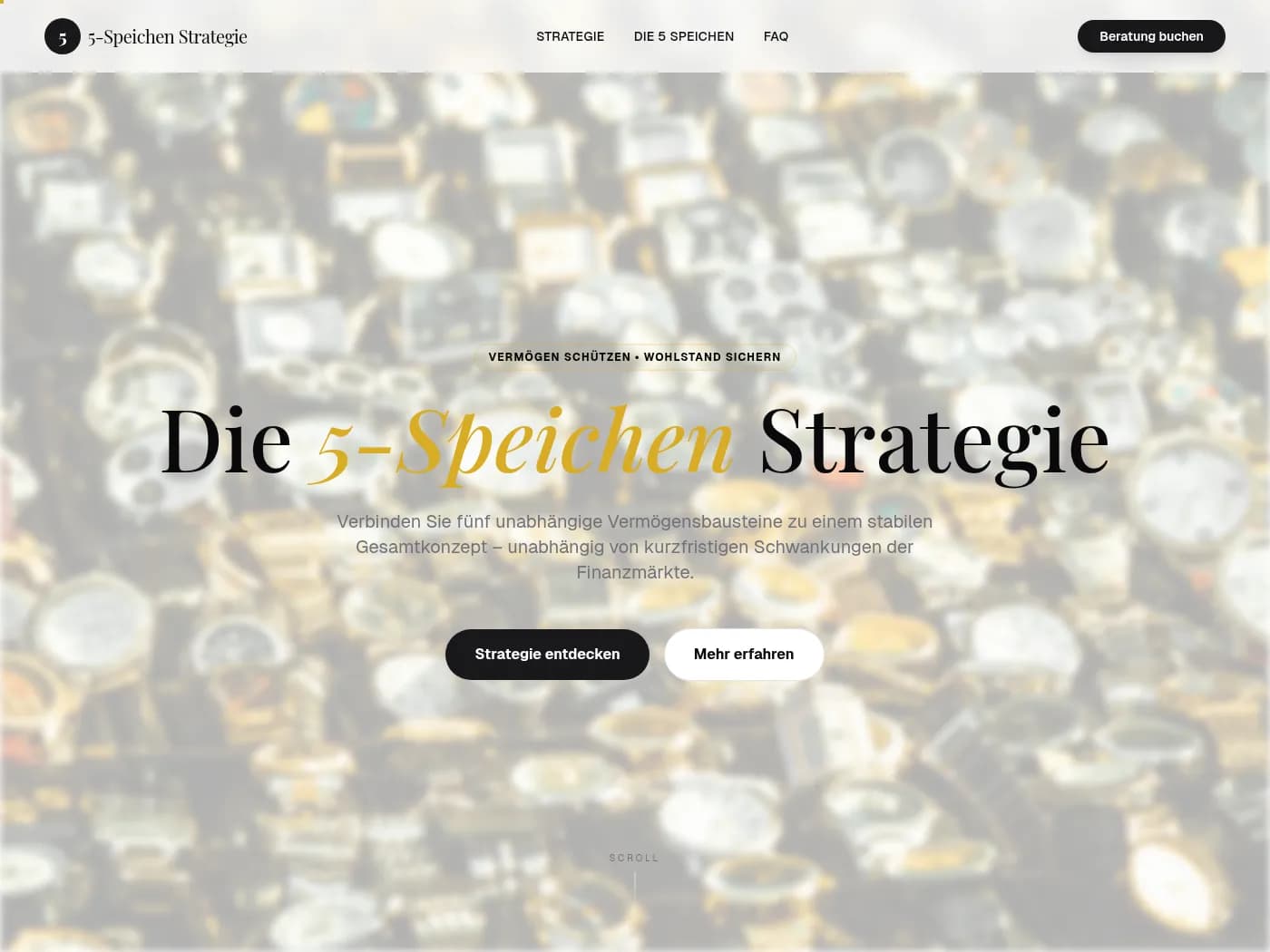 Die 5 Speichen Landingpage