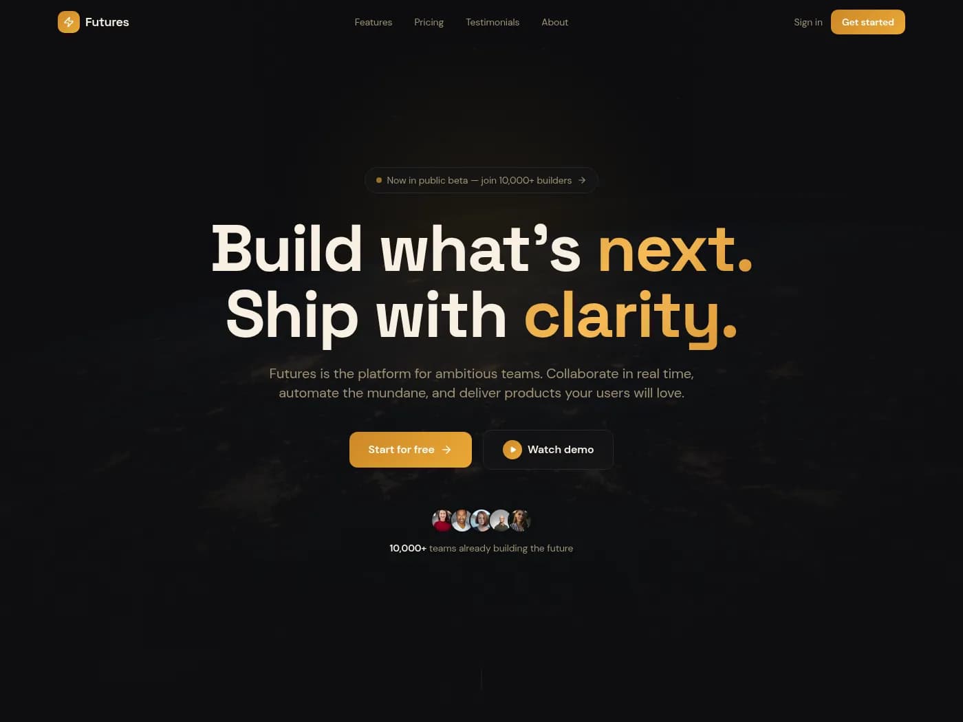 Futures Landing Page