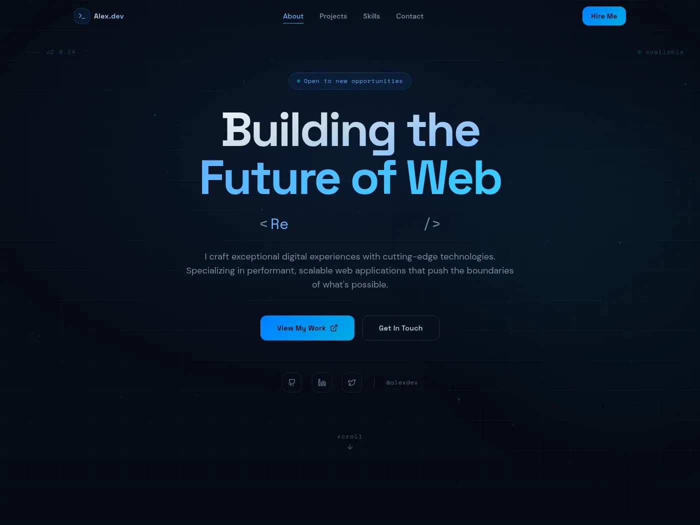 Futuristic Dev Portfolio