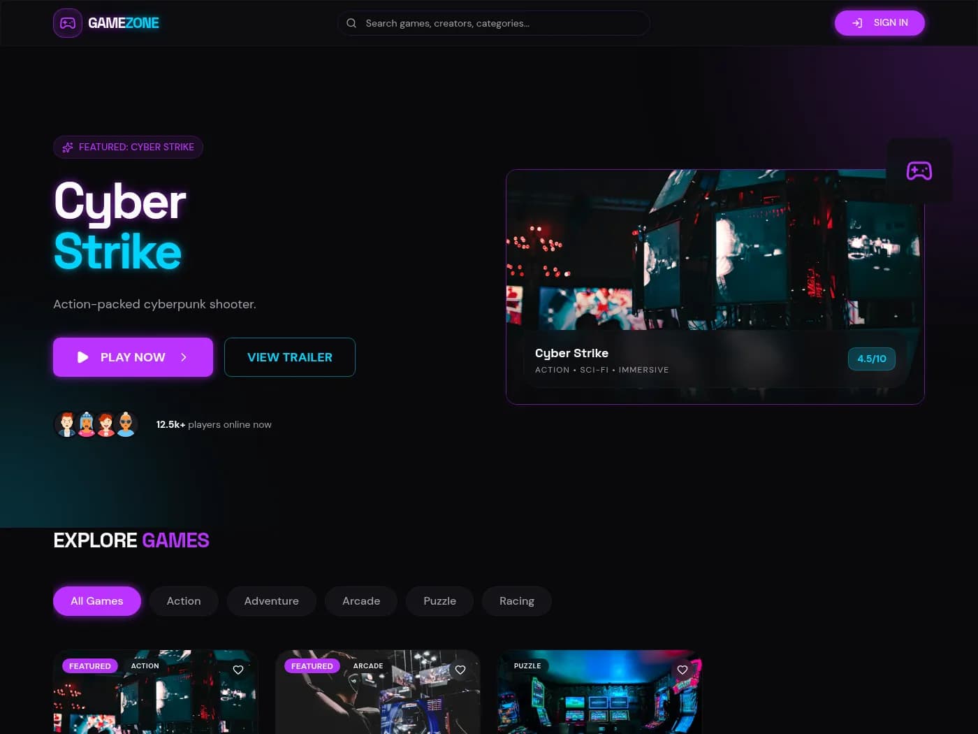 GameZone Portal