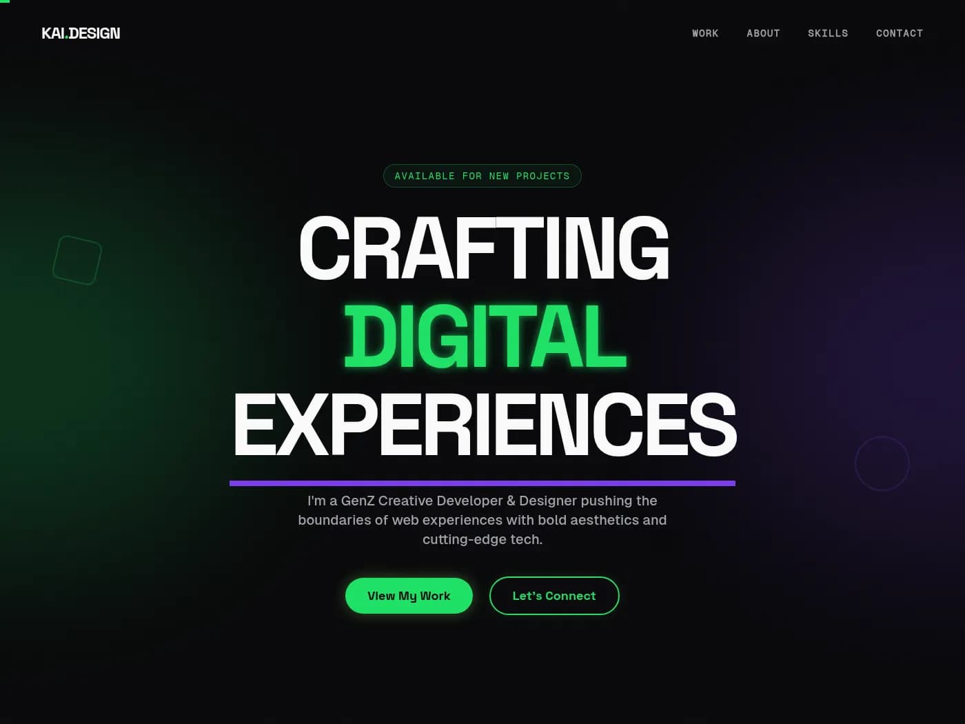 GenZ Animated Portfolio