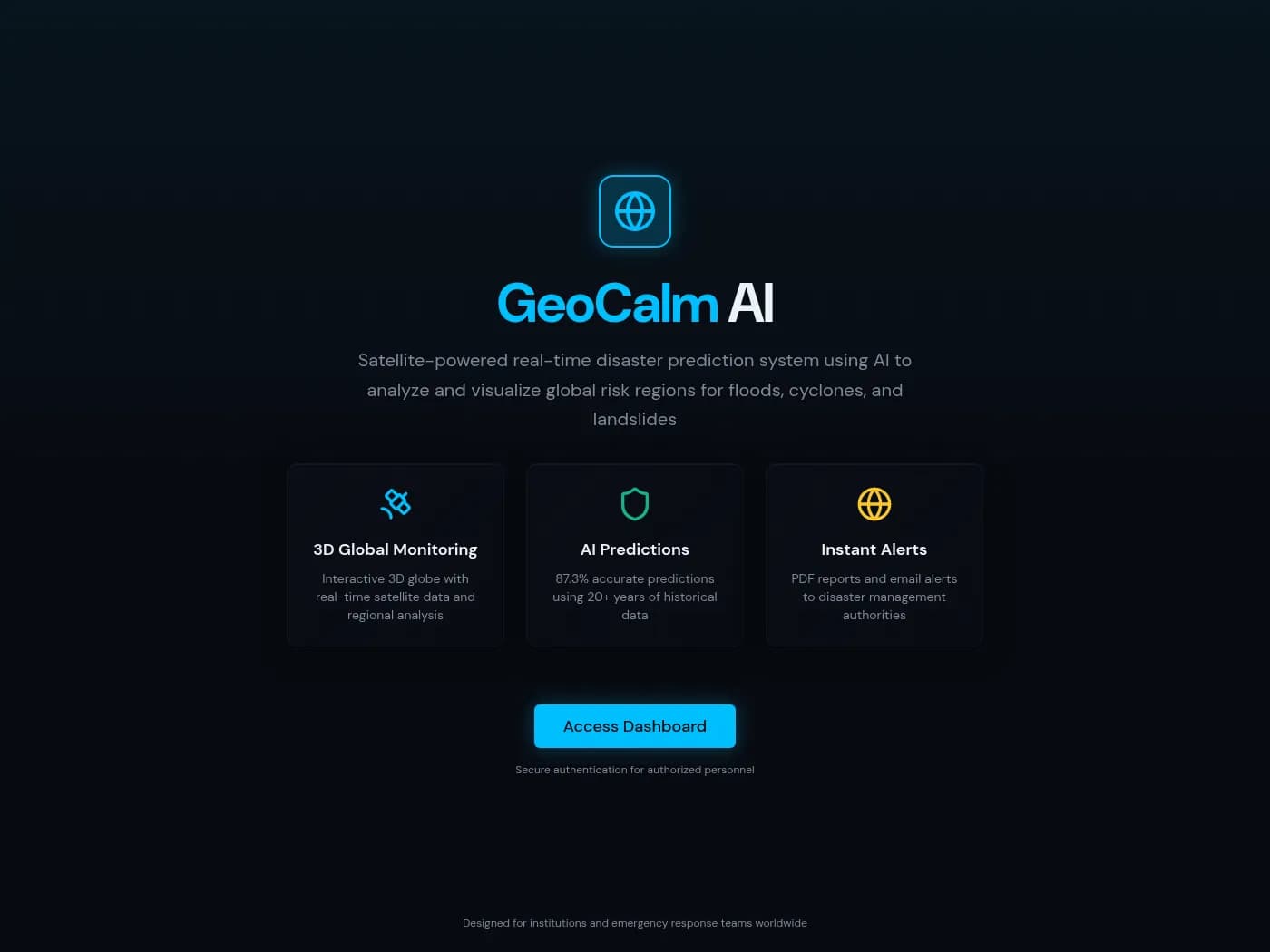 GeoCalm AI Dashboard