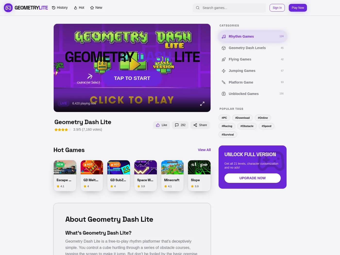 Geometry Lite Web Clone
