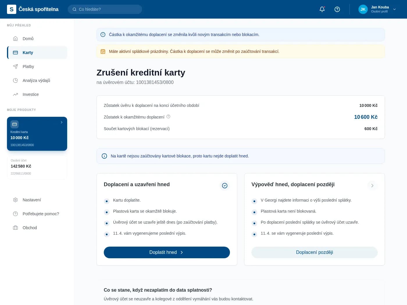 George Card Termination UX