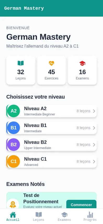 German Mastery App