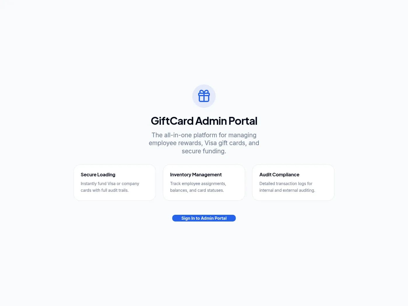 Gift Card Admin Portal