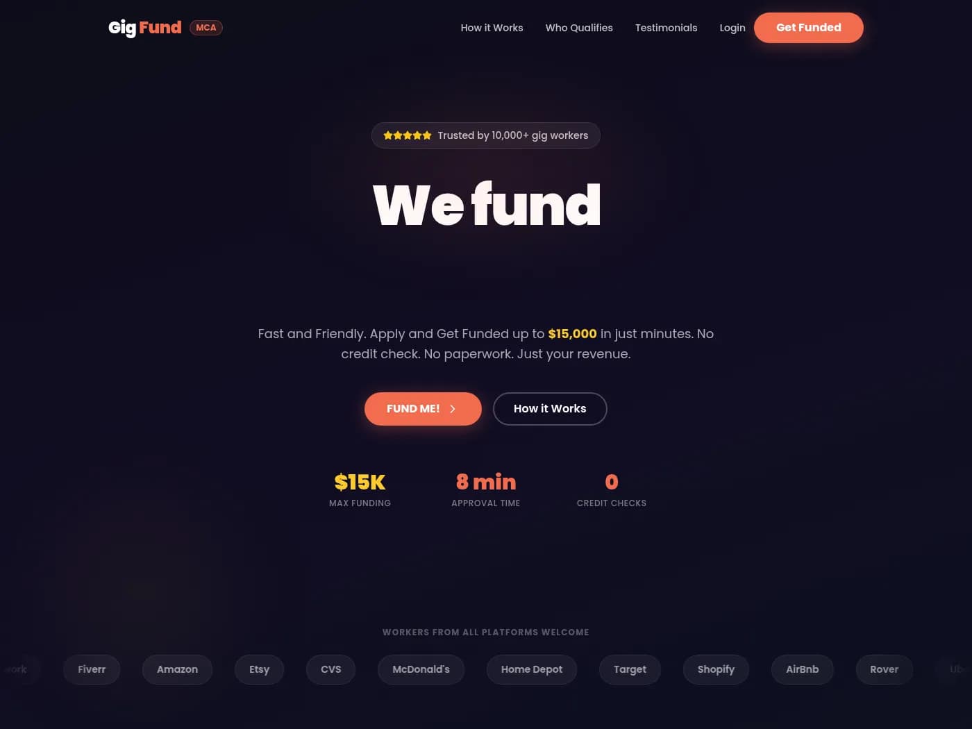 MCA Gig Funding Portal