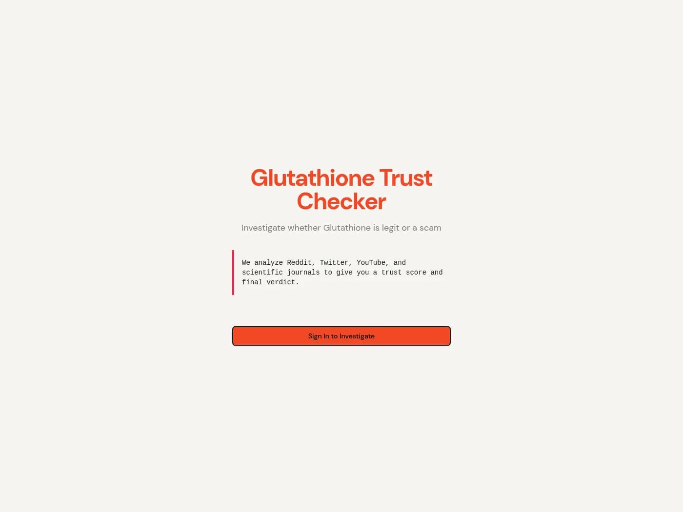 Glutathione Trust Checker