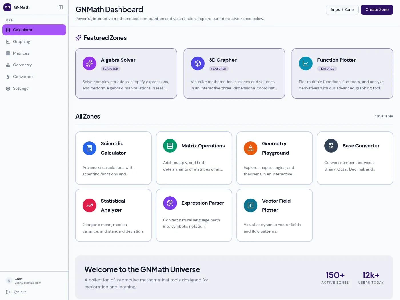 GNMath HTML Tool