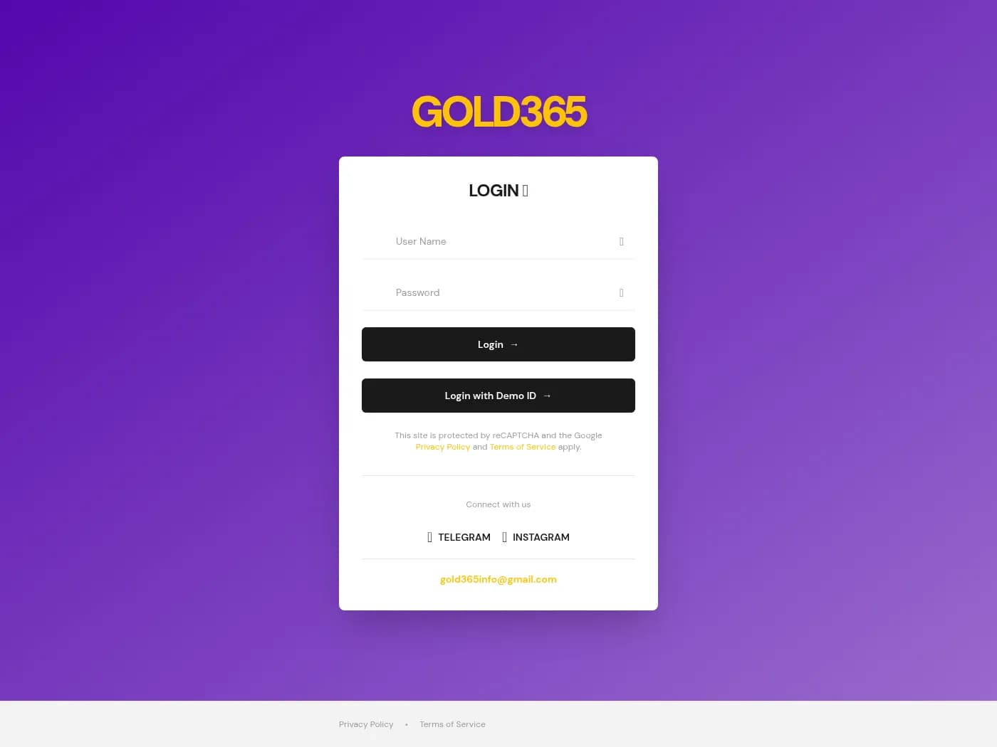 Gold365 Login Portal
