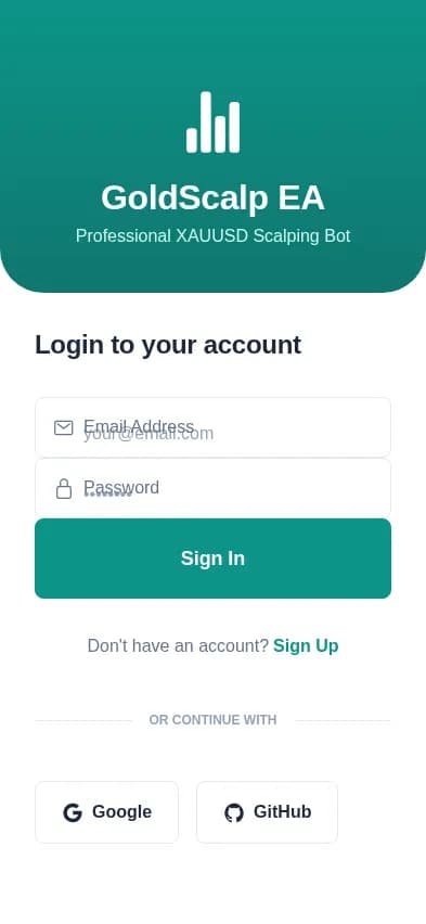 GoldScalp EA Dashboard