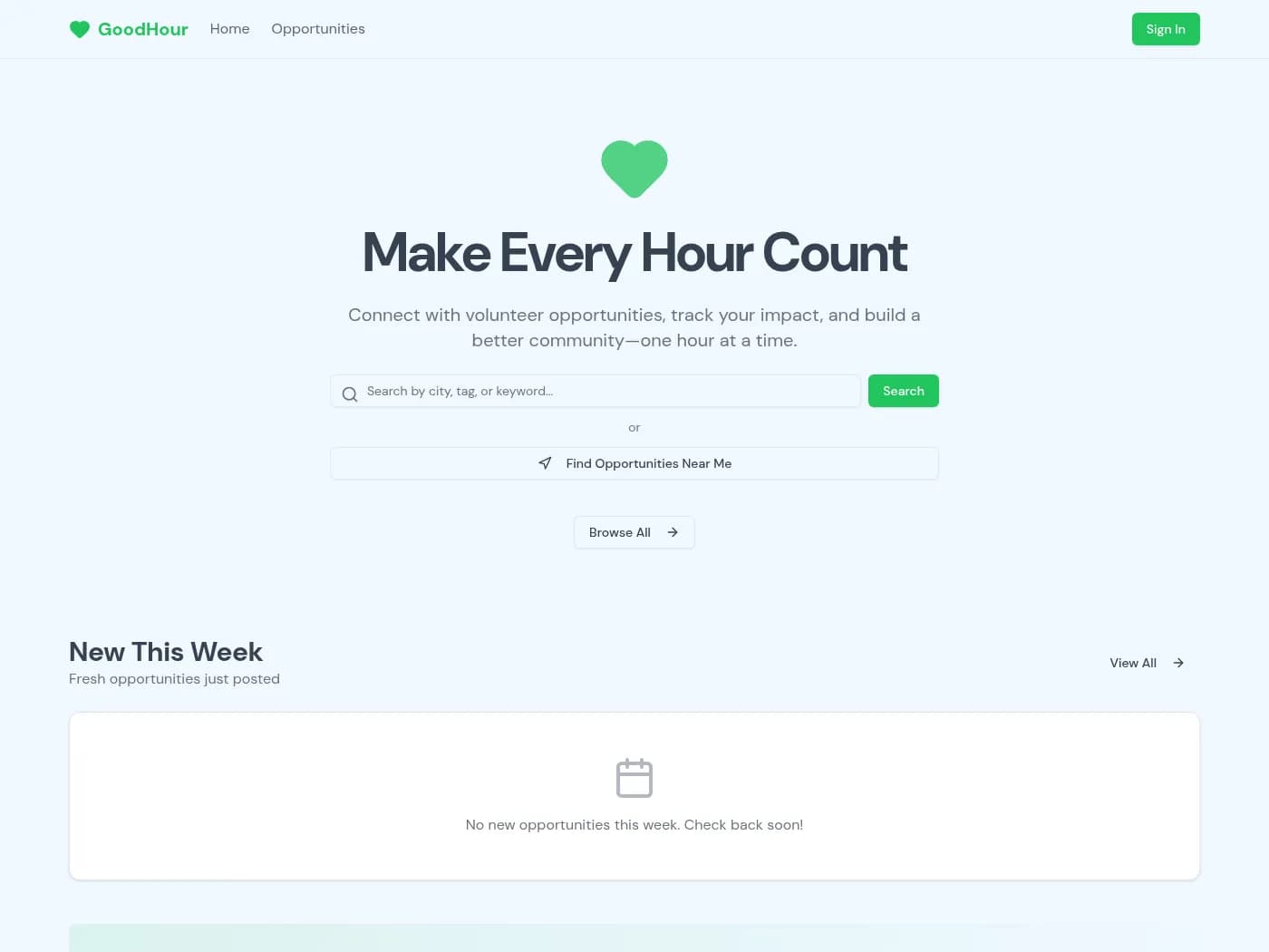 GoodHour – Mobile-First Volunteer Hours Tracker