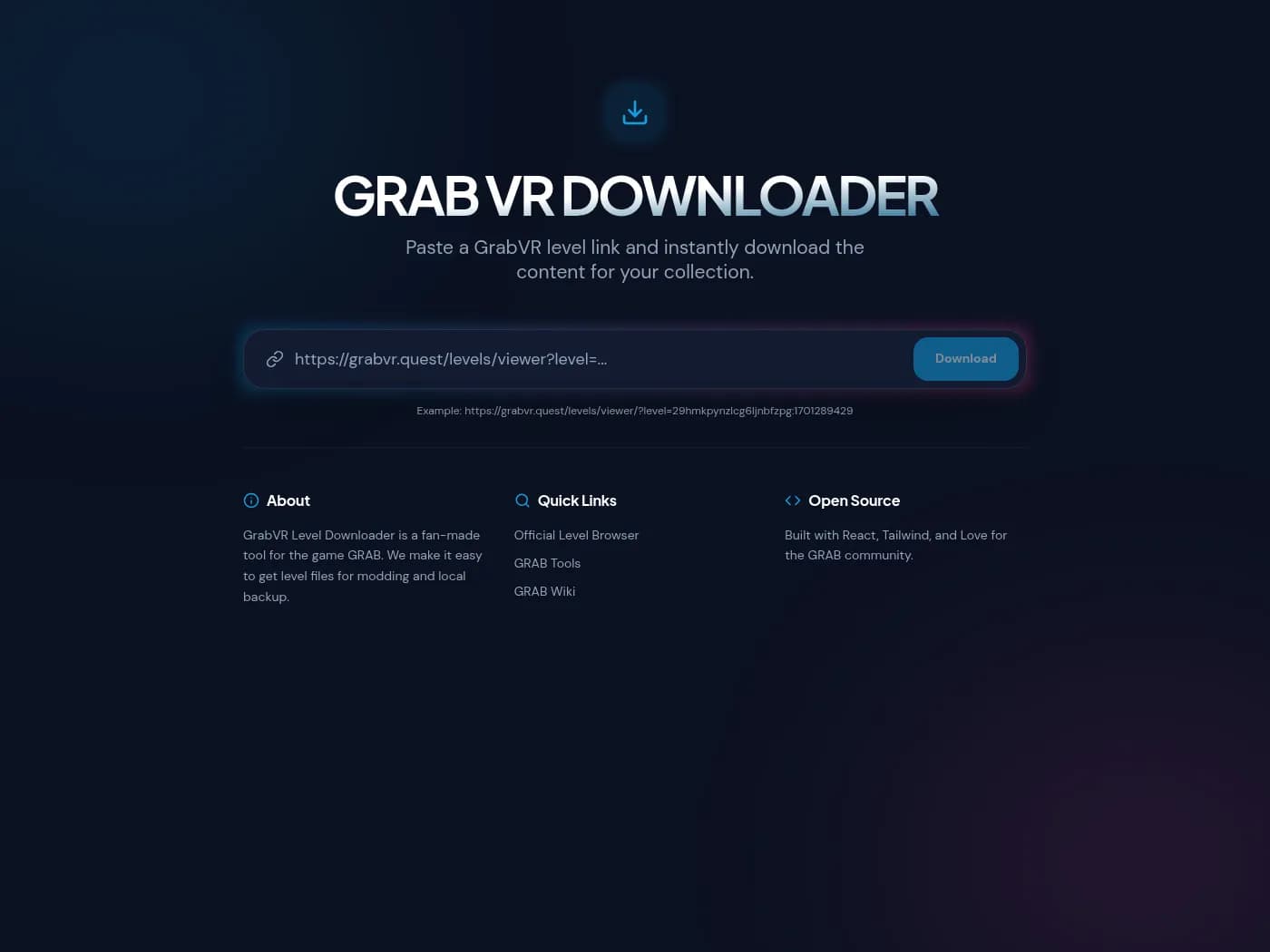 GrabVR Level Downloader