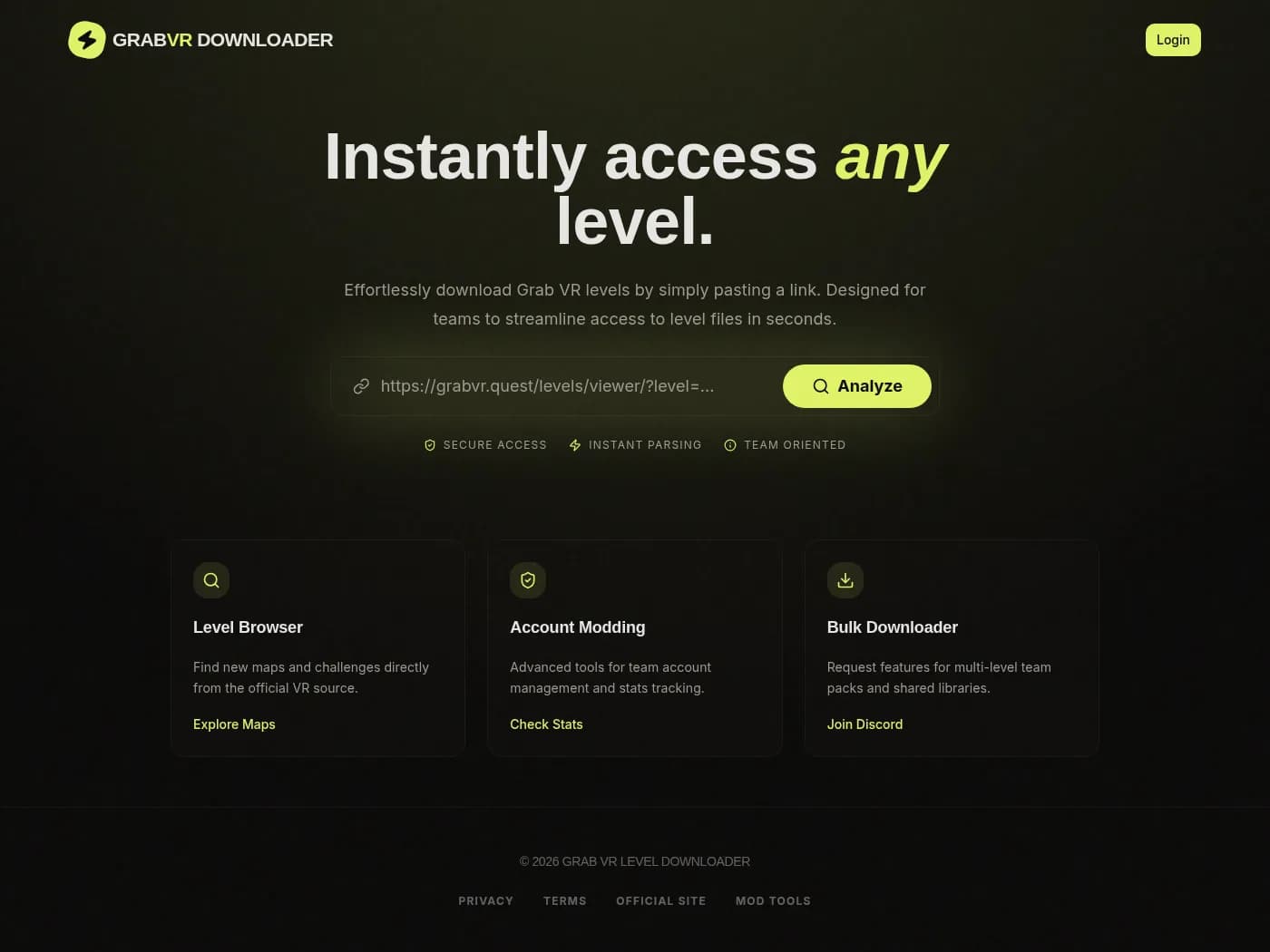GrabVR Level Downloader
