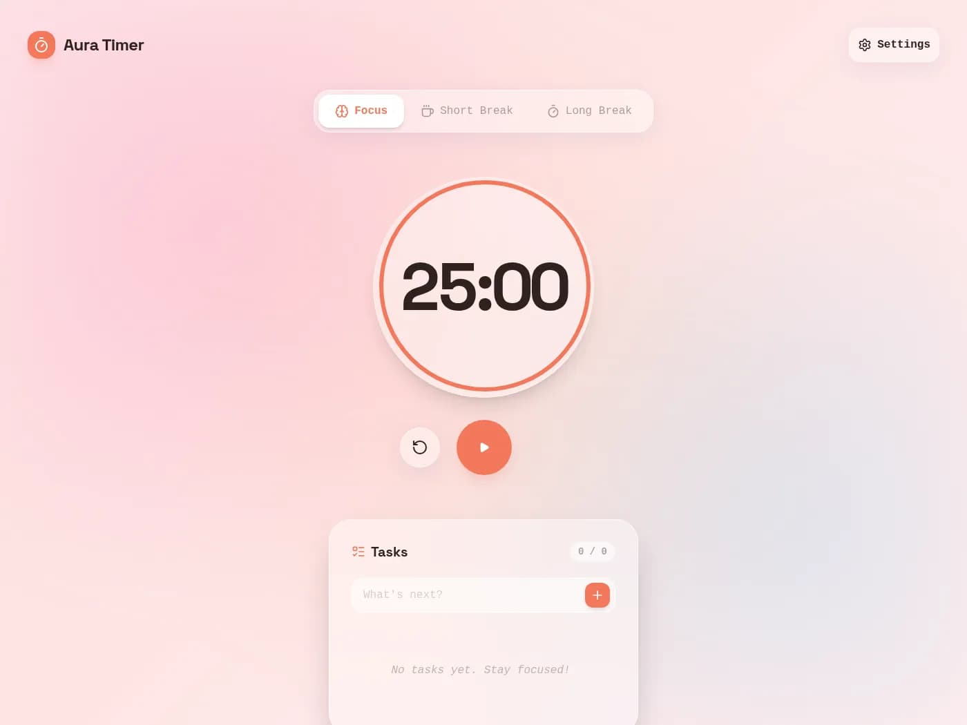 Gradient Pomodoro Timer