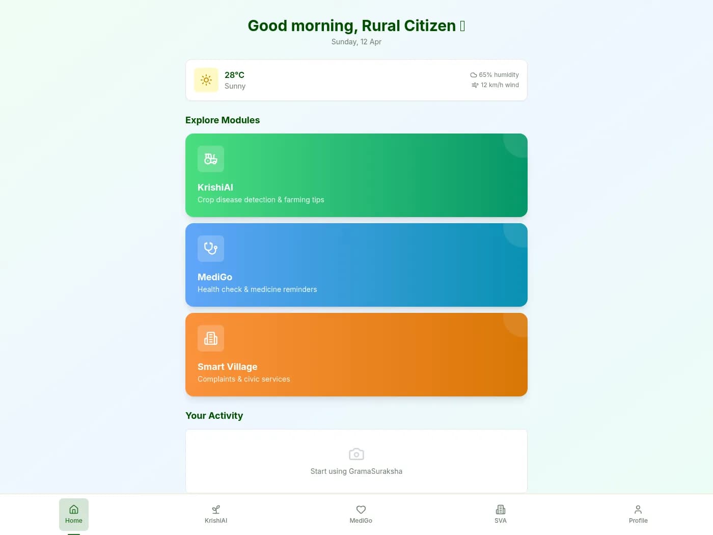 GramaSuraksha Rural Empowerment Super App (Web)