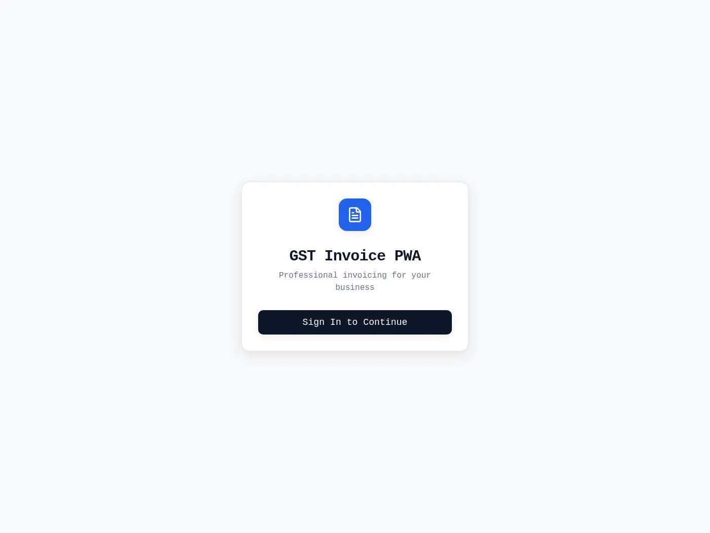 GST Invoice PWA