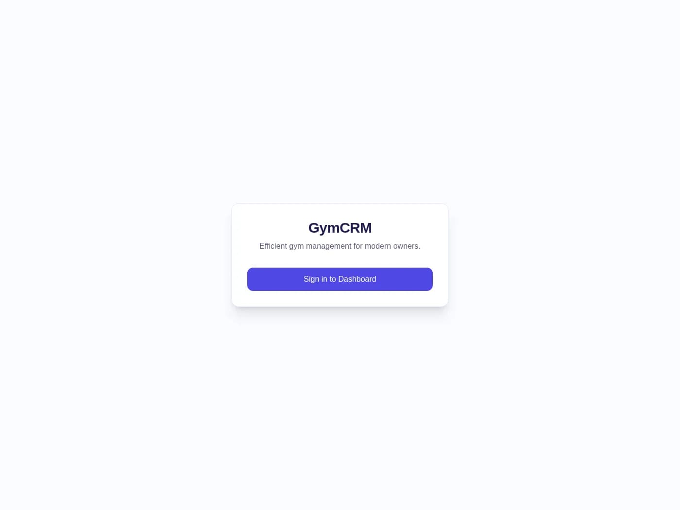 GymCRM MVP