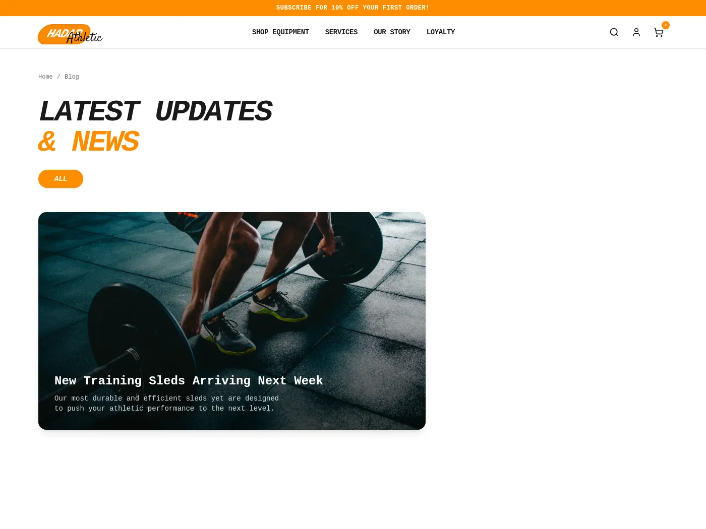 Hadar Athletic Menu Revamp