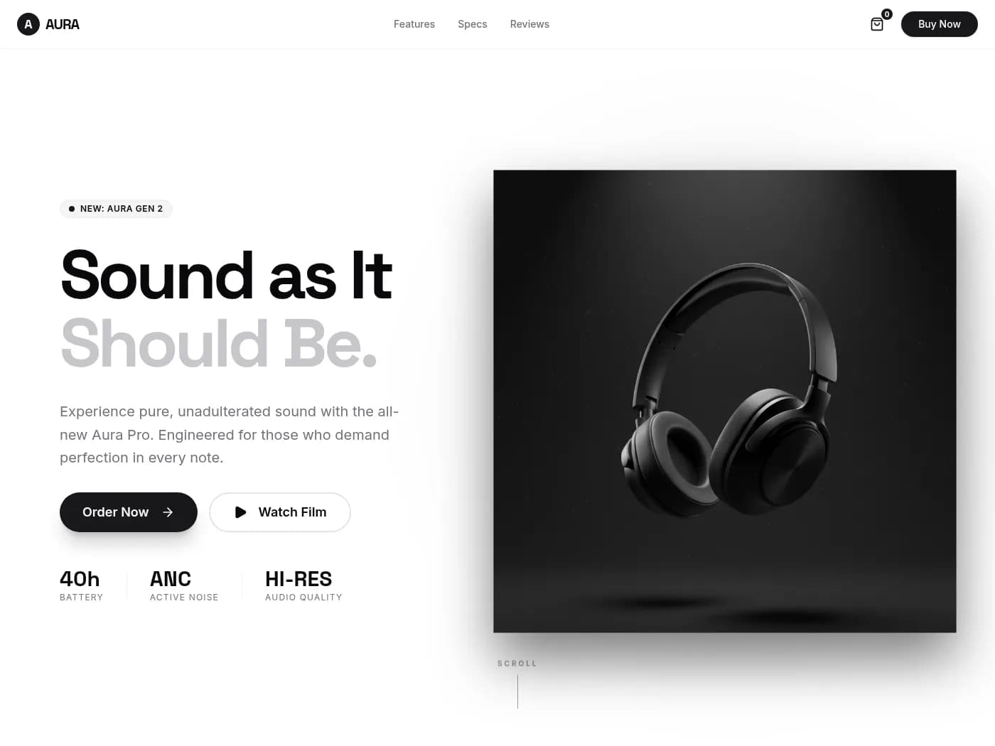 Headphones Landing Page