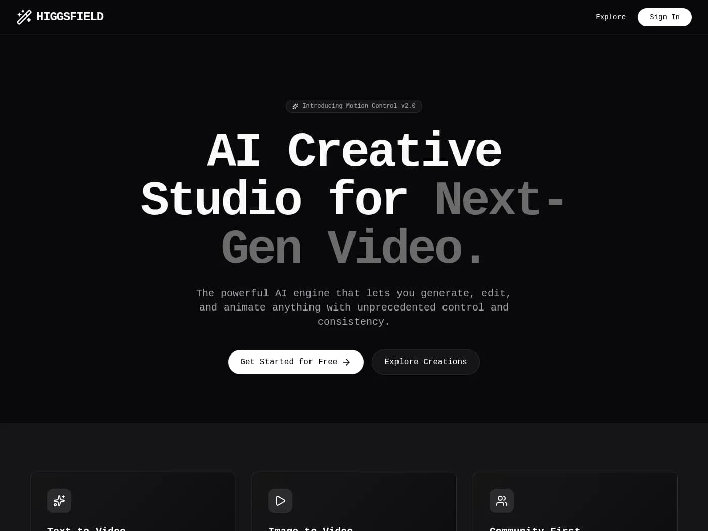 Higgsfield Studio Clone