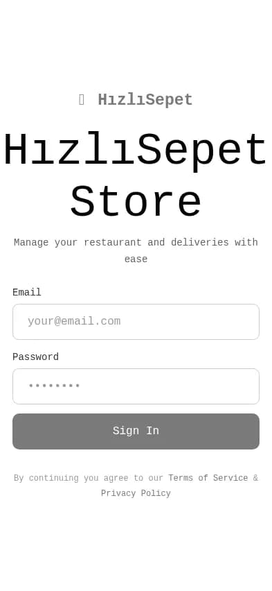 HızlıSepet Delivery Marketplace
