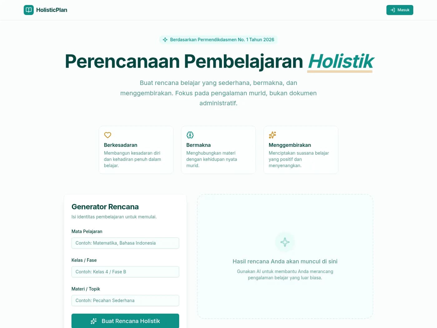 Holistic Lesson Planner